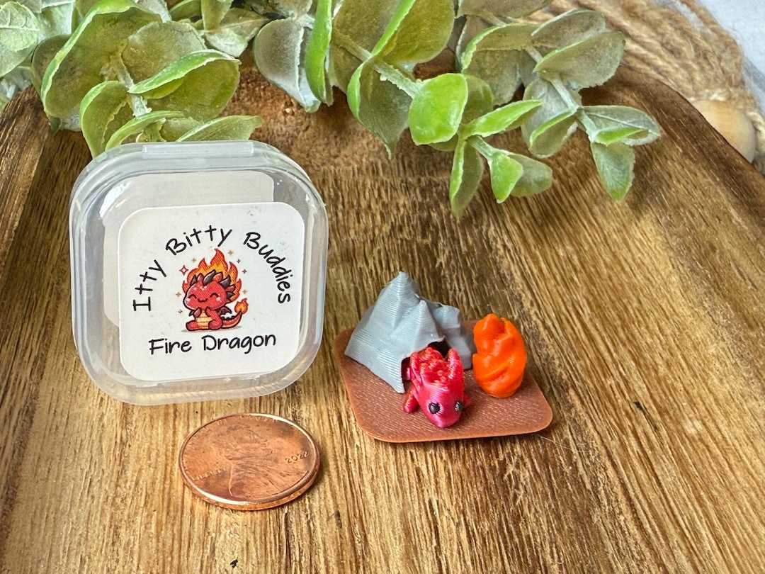 Miniature Fire Dragon Playset: Itty Bitty Buddies 3D Printed Fantasy ...