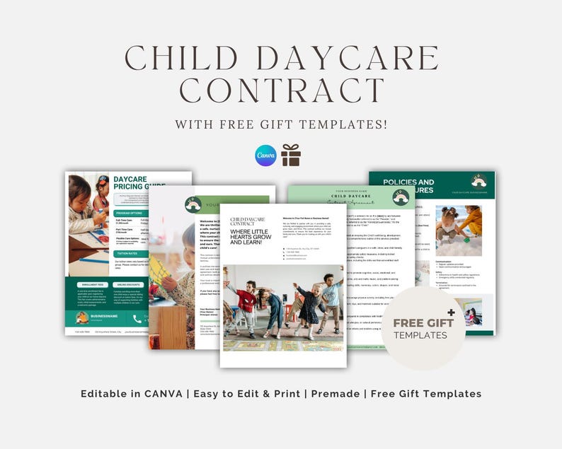 Editable Daycare Contract, Home Daycare Contract, Daycare Agreement ...