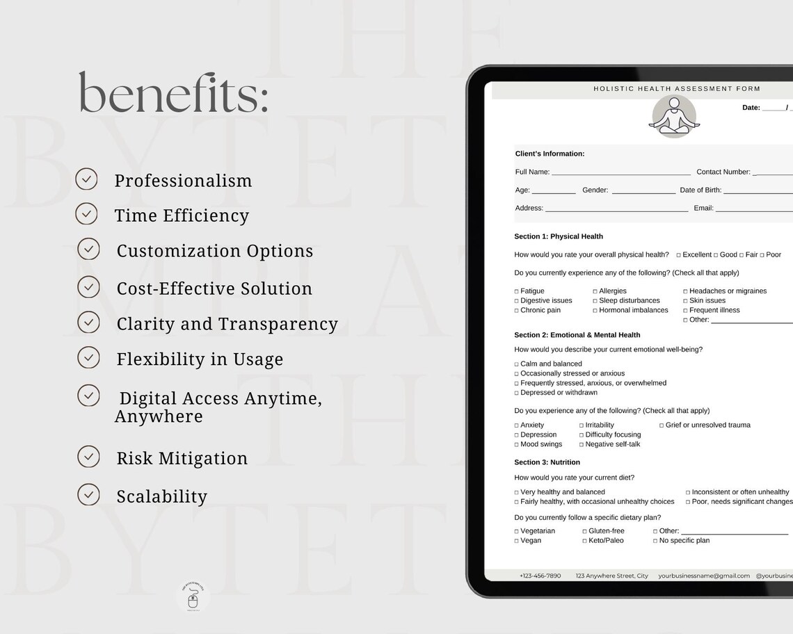Holistic Health Coach Client Intake Form, In-depth New Client ...