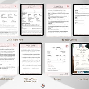 Custom Garment Contract, Tailor Made Clothing Agreement, Tailored Forms ...