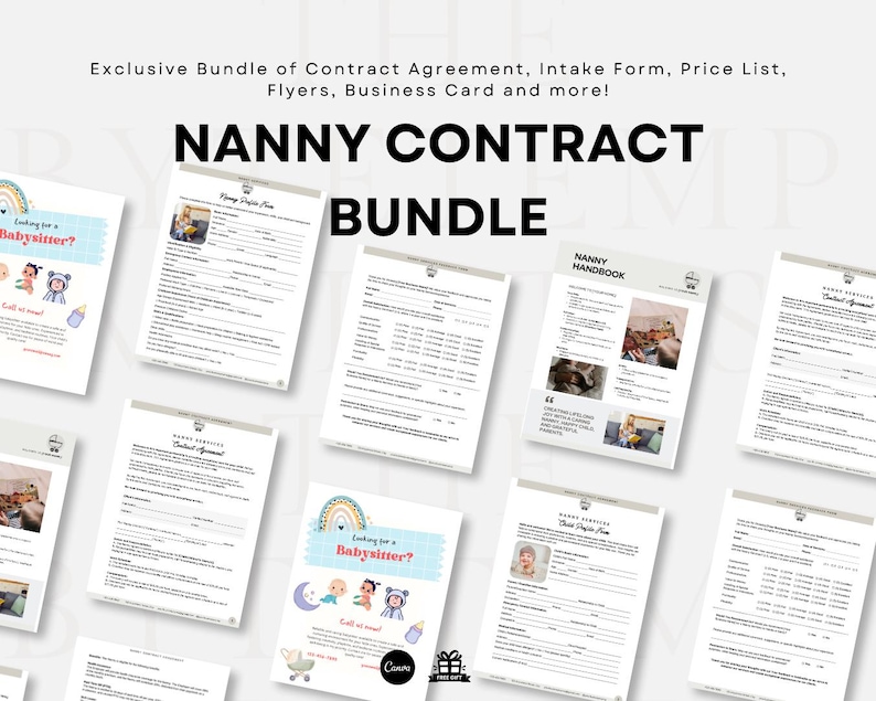 Editable Nanny Agreement Template, Babysitter Agreement, Childcare ...