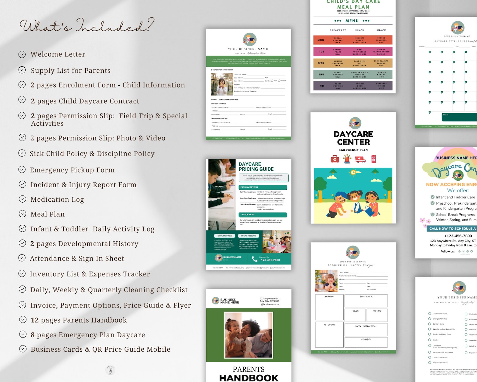 Daycare Forms Bundle, Daycare Starter Kit, Childcare Forms Contract ...