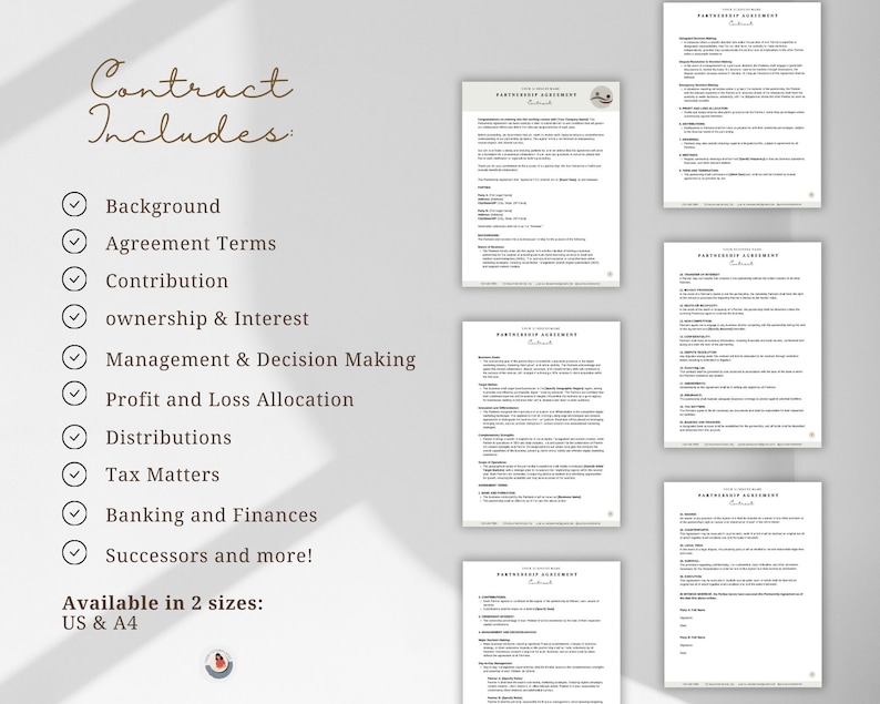 Partnership Agreement Contract Partnership Agreement Business ...