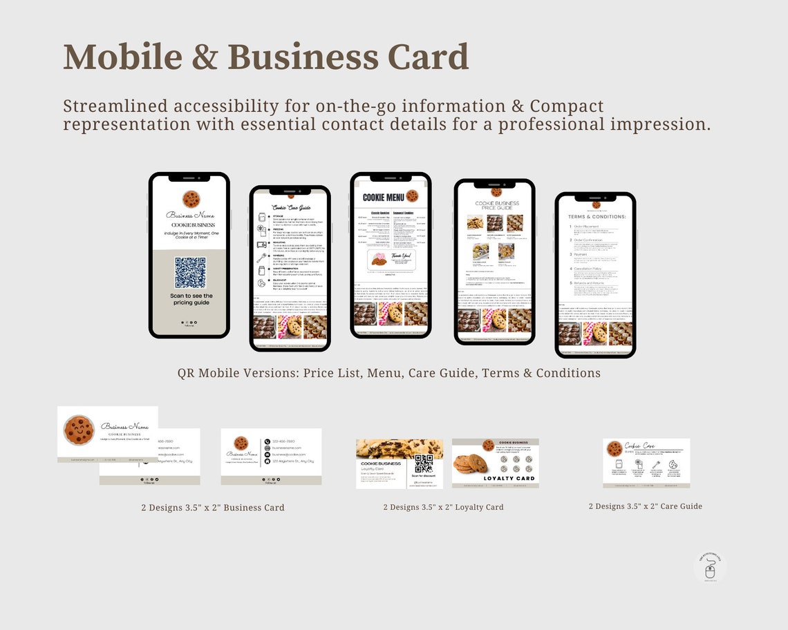 Cookie Business Forms Bundle, Bakery Order Forms, Cookie Care Card ...