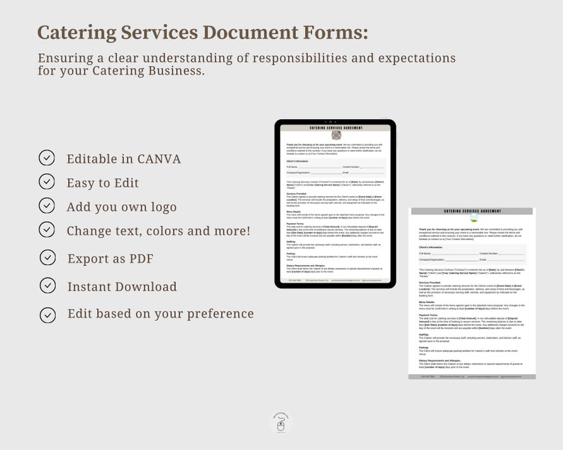 Catering Contract Invoice Menu Quote Template, Catering Services ...