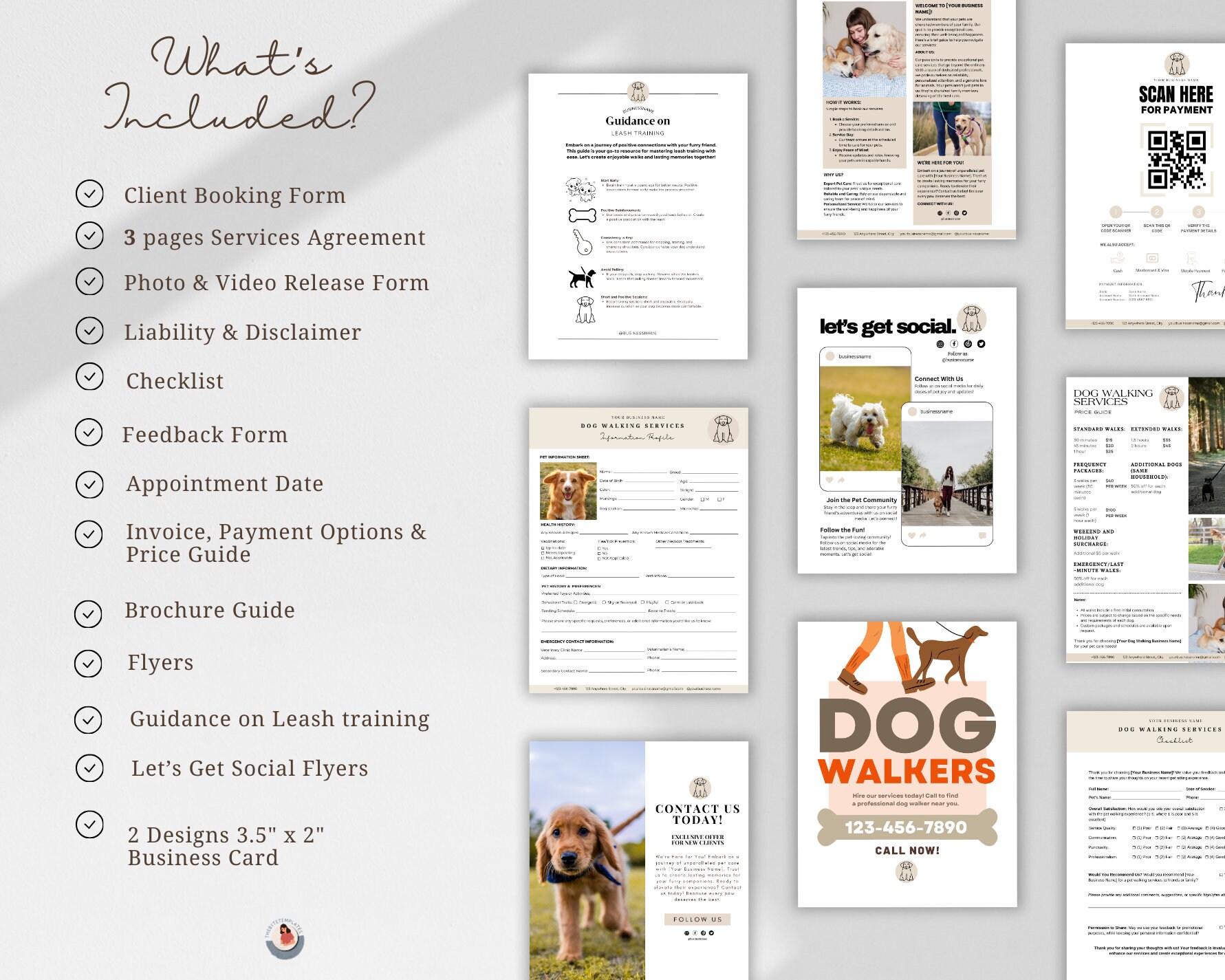 Dog Walking Service Agreement/contract Template, Editable & Printable ...