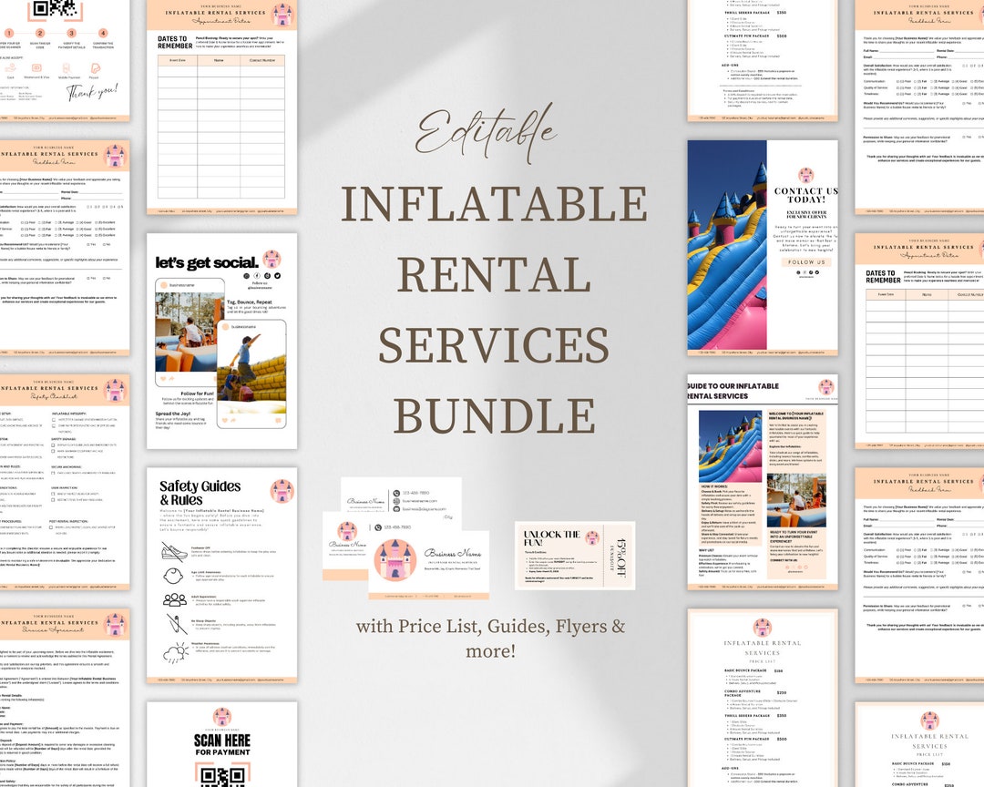 Inflatables Rental Agreement Template, Printable & Editable Inflatable ...