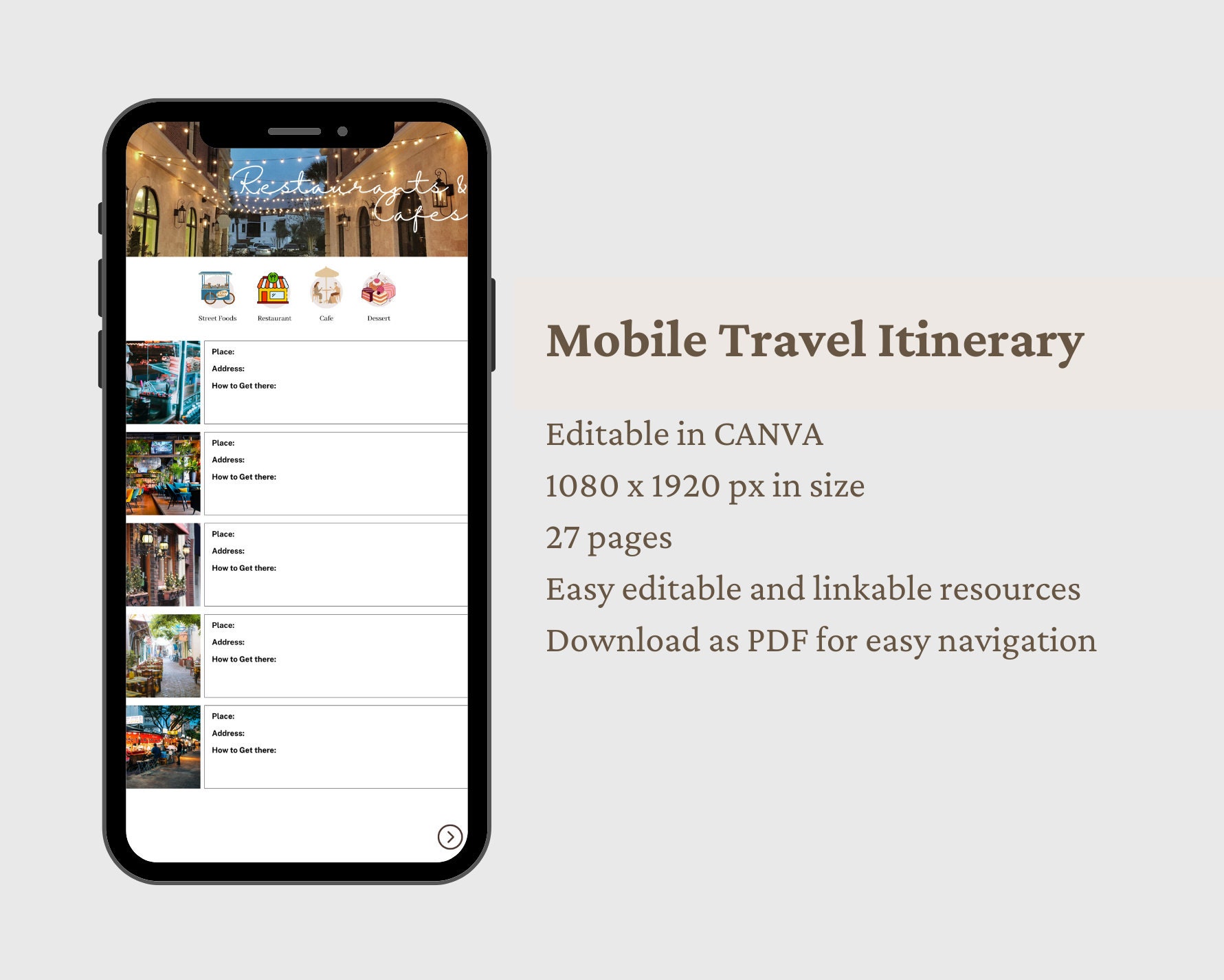 Editable Travel Itinerary Template, Travel Planner, Printable Travel ...