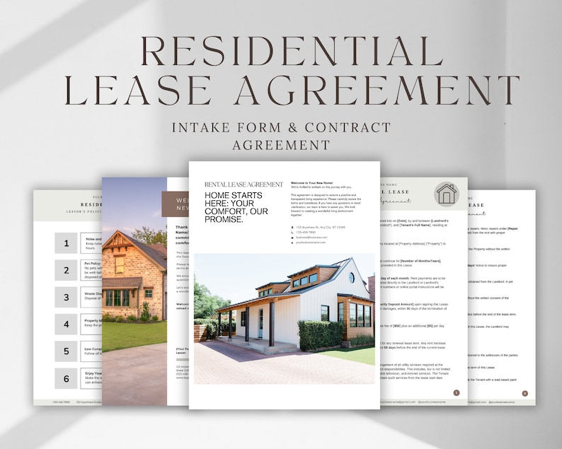 Rental Agreement Template Editable. Simple One Page Lease Agreement ...