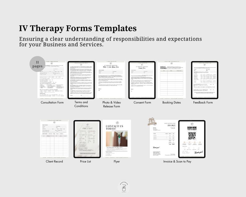 IV Therapy Template, IV Therapy Consent, Intravenous Therapy, Med Spa ...