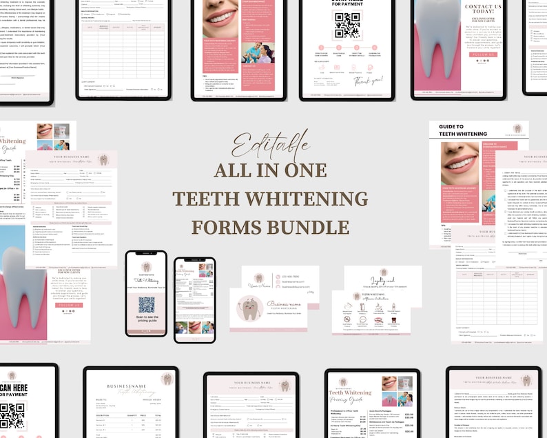 Teeth Whitening Consent Form, Teeth Whitening Forms Bundle, Esthetician ...