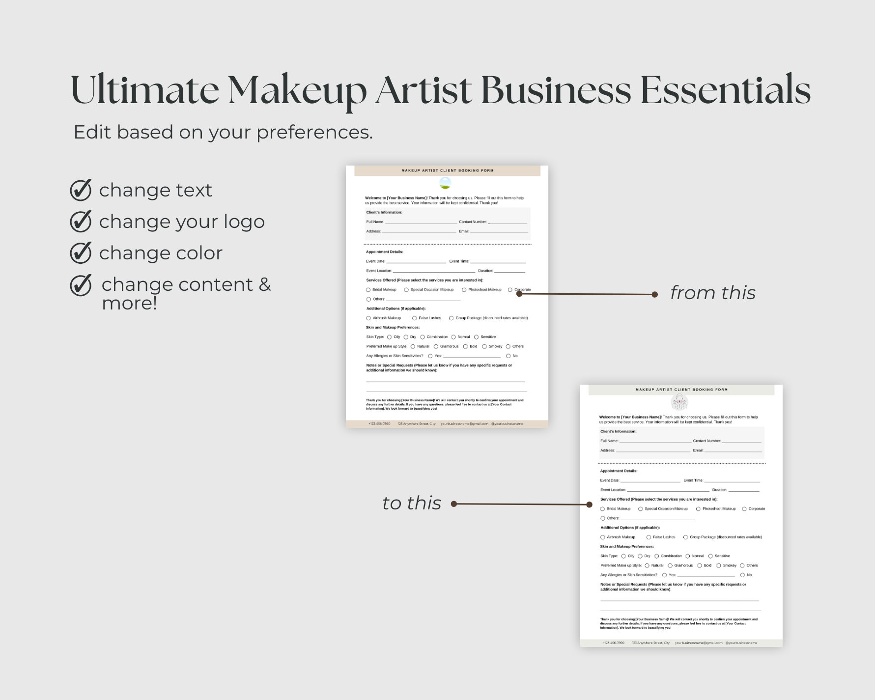 Makeup Artist Contract Template, Makeup Contract Agreement, Bridal ...