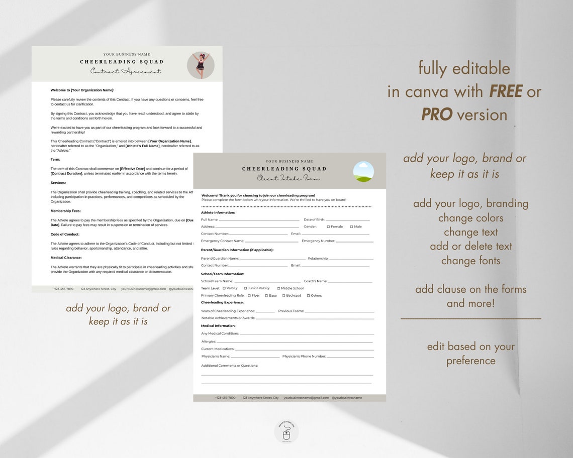 Cheerleading Contract, Cheerleading Templates, Cheerleading Tryouts ...