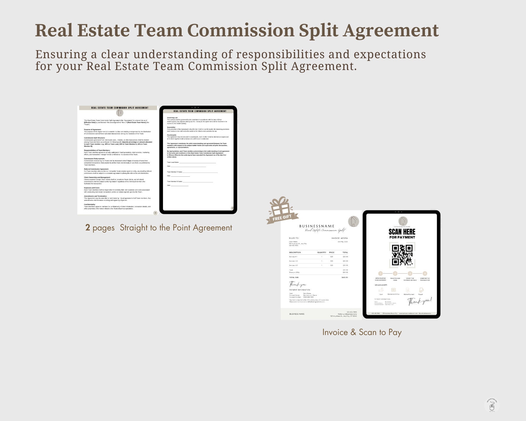 Team Commission Split Contract, Editable Real Estate Commission ...