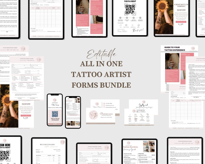 Tattoo Artist Forms Bundle, Tattoo Consent Form, Tattoo Intake Form ...