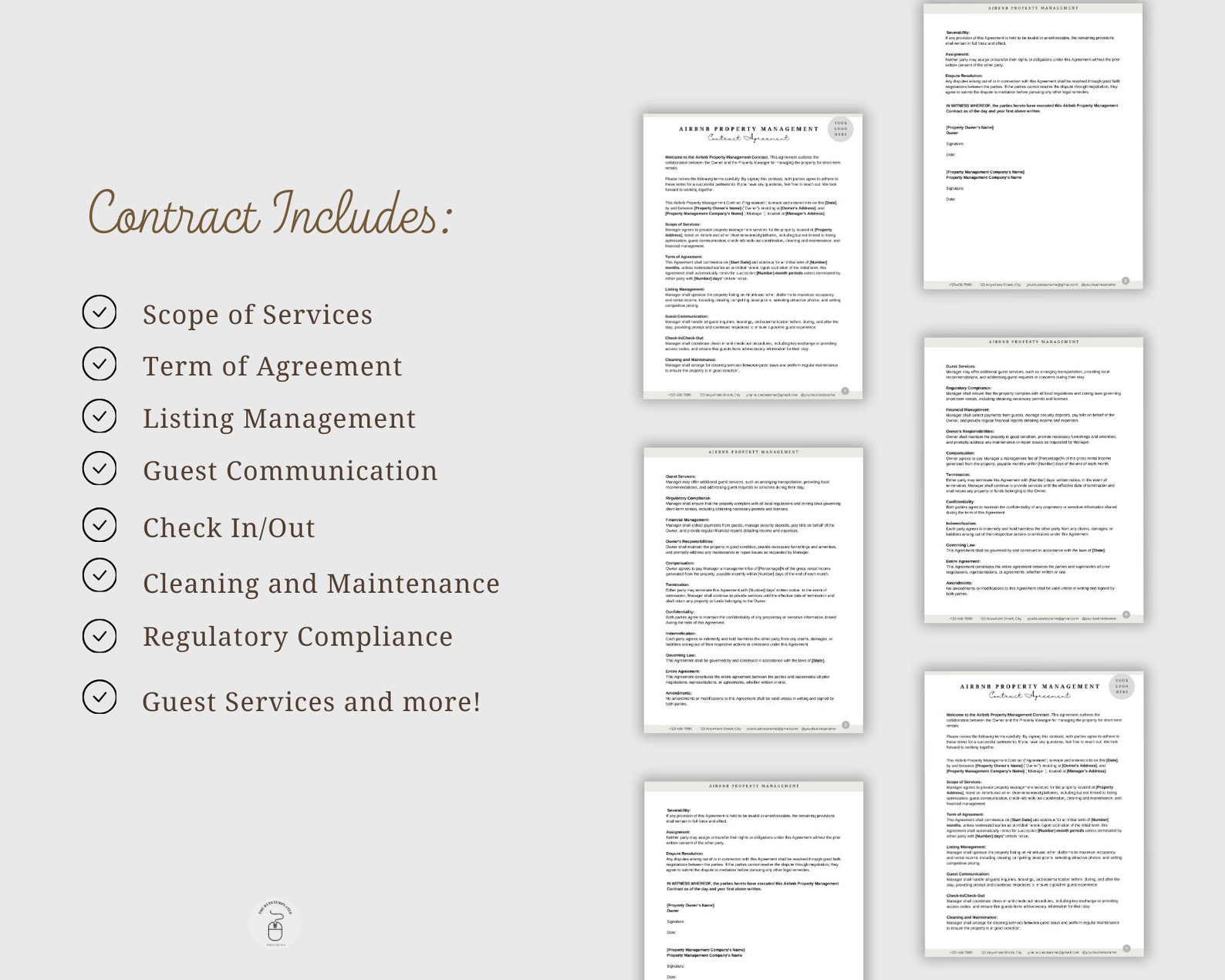 Airbnb Property Management Contract, Editable VRBO Short-term Rental ...