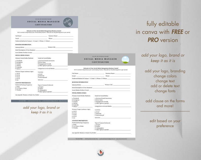Freelance Social Media Manager Contract, Editable Social Media ...