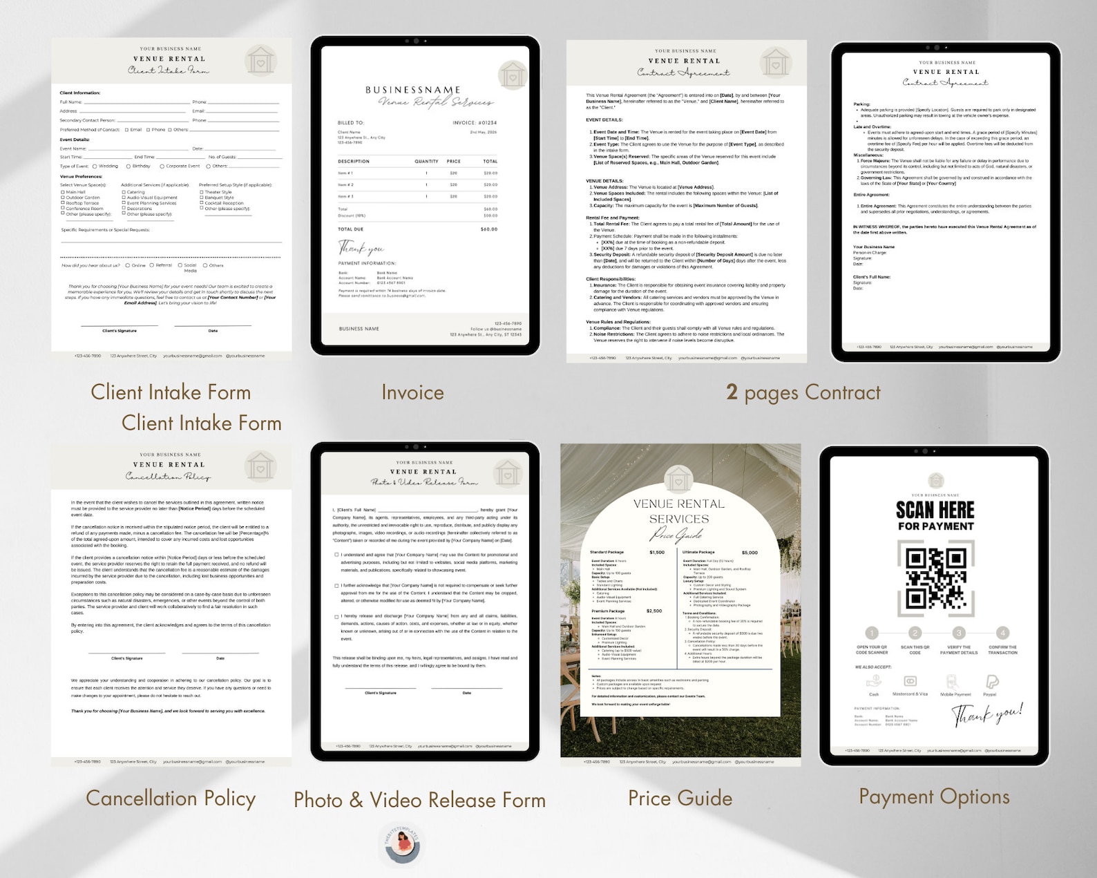 Venue Rental Contract, Venue Rental Agreement, Wedding Venue Contract ...