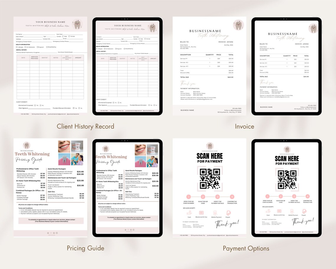 Teeth Whitening Consent Form, Teeth Whitening Forms Bundle, Esthetician ...