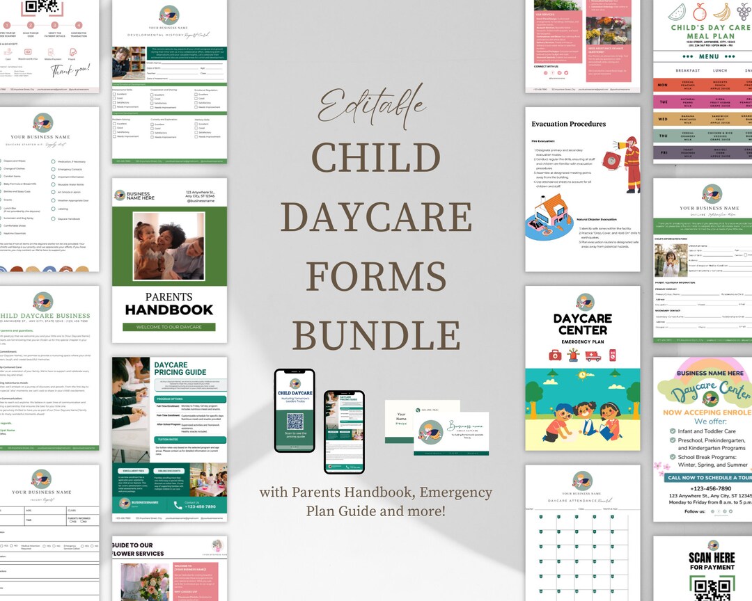 Daycare Forms Bundle, Daycare Starter Kit, Childcare Forms Contract ...