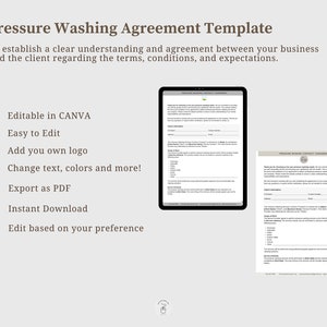 Pressure Washing Power Cleaning Agreement Contract Template, Business ...