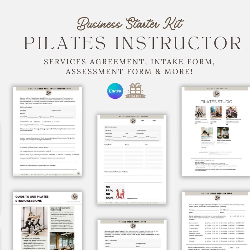 Pilates Studio Template - Etsy