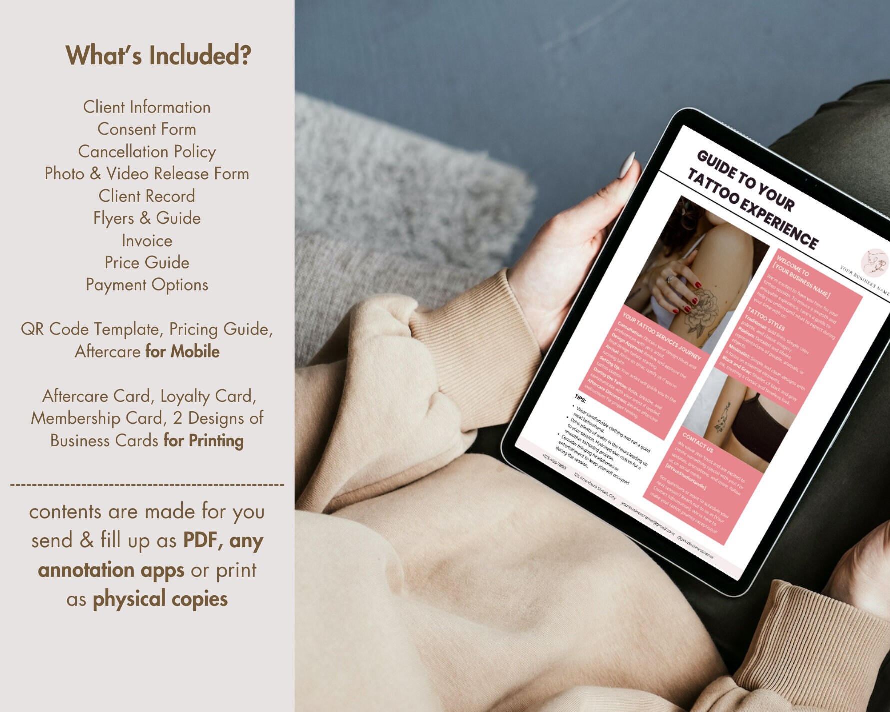 Tattoo Artist Forms Bundle, Tattoo Consent Form, Tattoo Intake Form ...