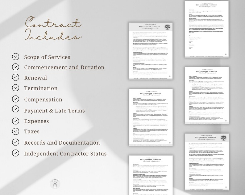 Bookkeeping Contract Template, Bookkeeping Services Agreement Template, Accounting Services ...