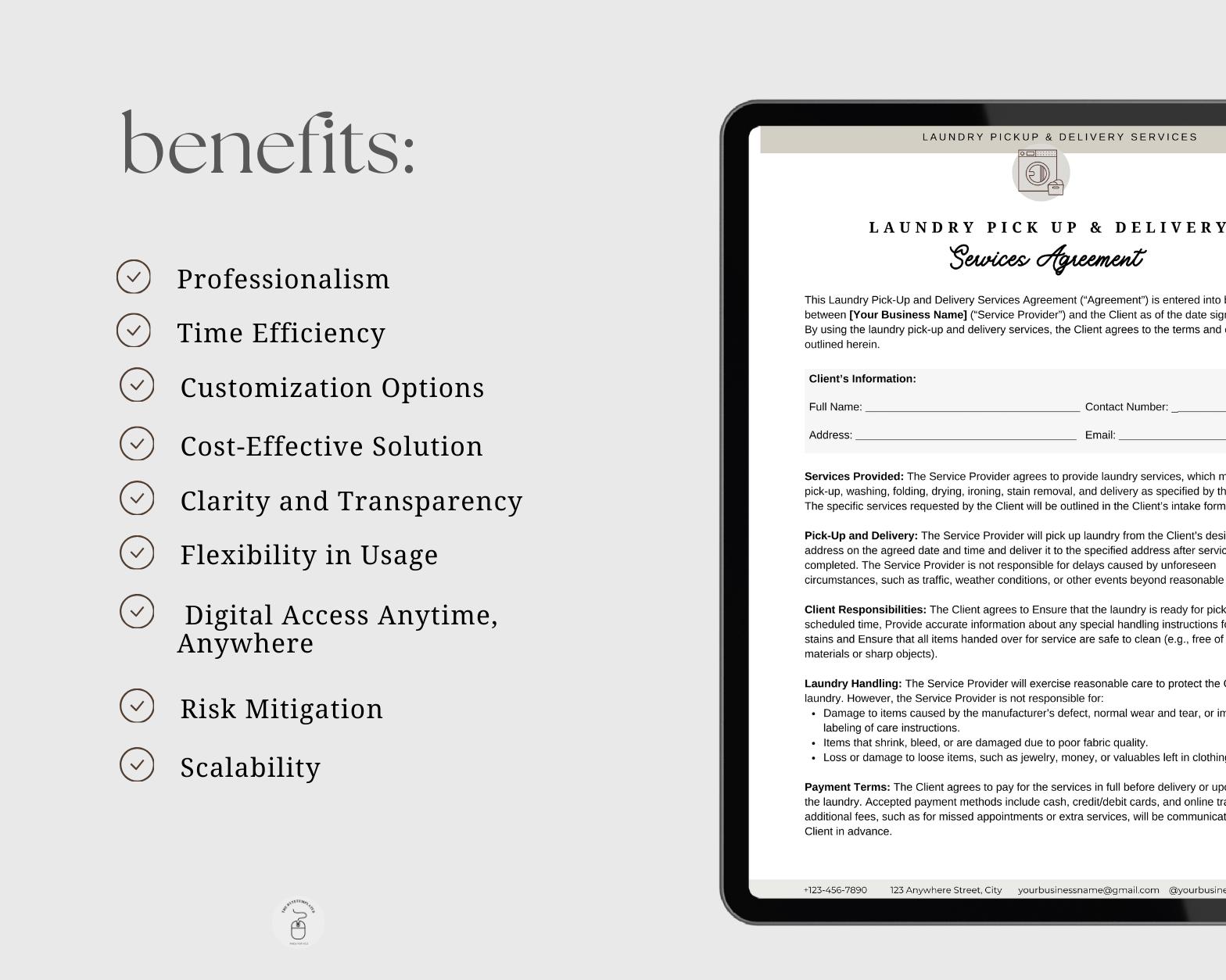 Editable Laundry Pick up & Delivery Services Forms Templates, Pick and ...