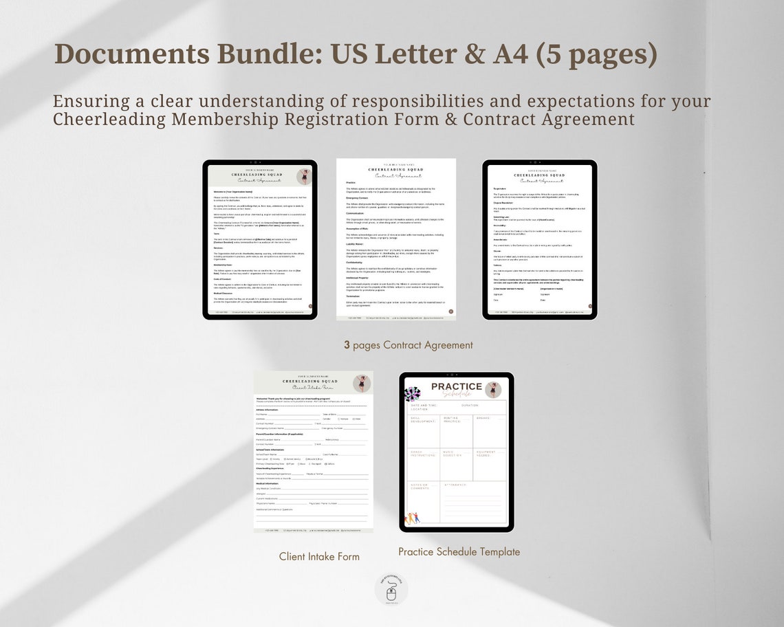 Cheerleading Contract, Cheerleading Templates, Cheerleading Tryouts ...