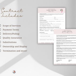Florist Contract Agreement Template, Floral Services Event/wedding ...