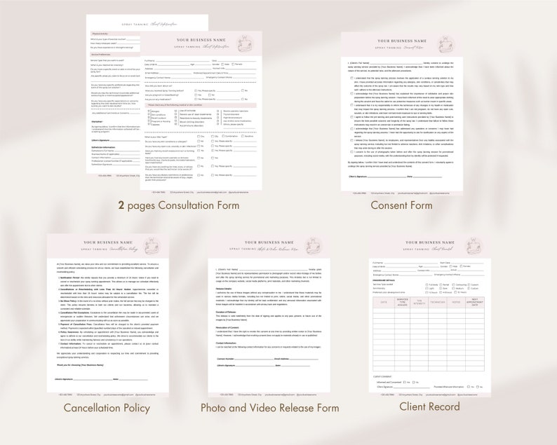 Esthetician Forms, Spray Tan Consent Form, Tanning Consent, Tanning ...