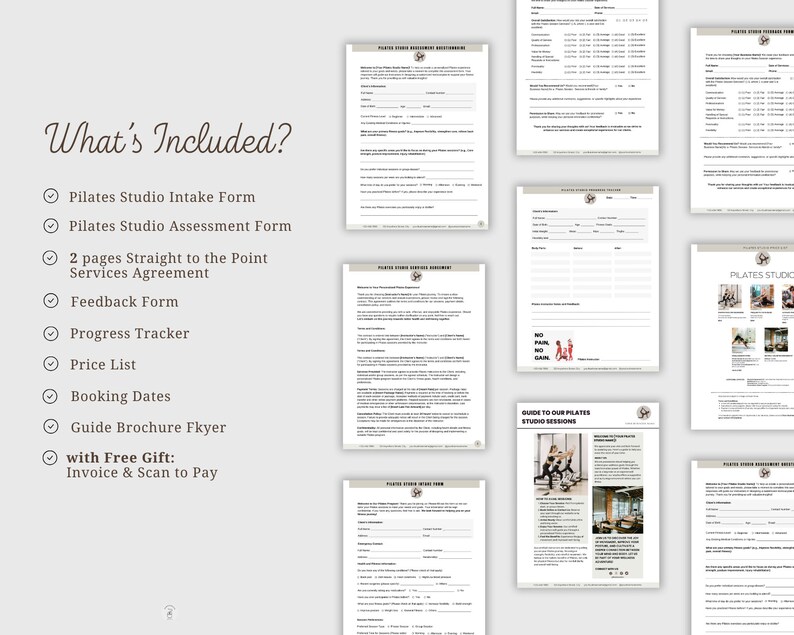 Pilates Instructor Intake Form, Pilates Studio Business Starter Kit ...