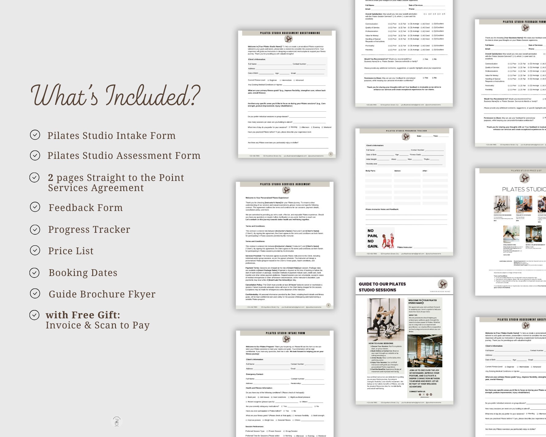 Pilates Instructor Intake Form, Pilates Studio Business Starter Kit ...