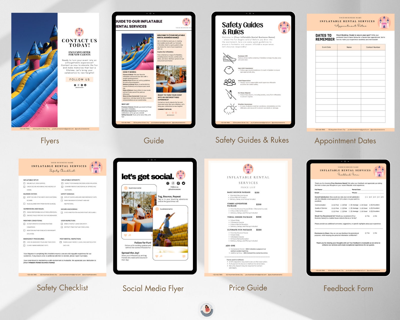 Inflatables Rental Agreement Template, Printable & Editable Inflatable ...