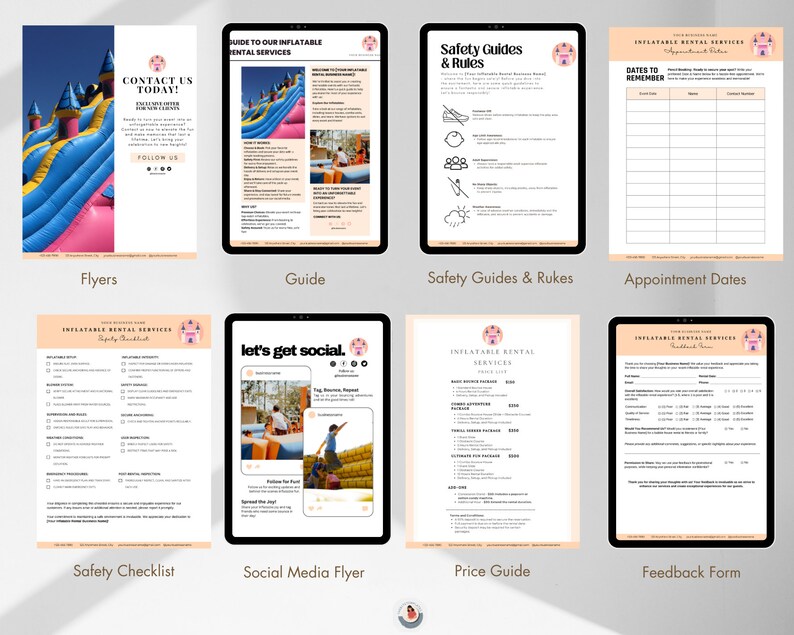 Inflatables Rental Agreement Template, Printable & Editable Inflatable ...