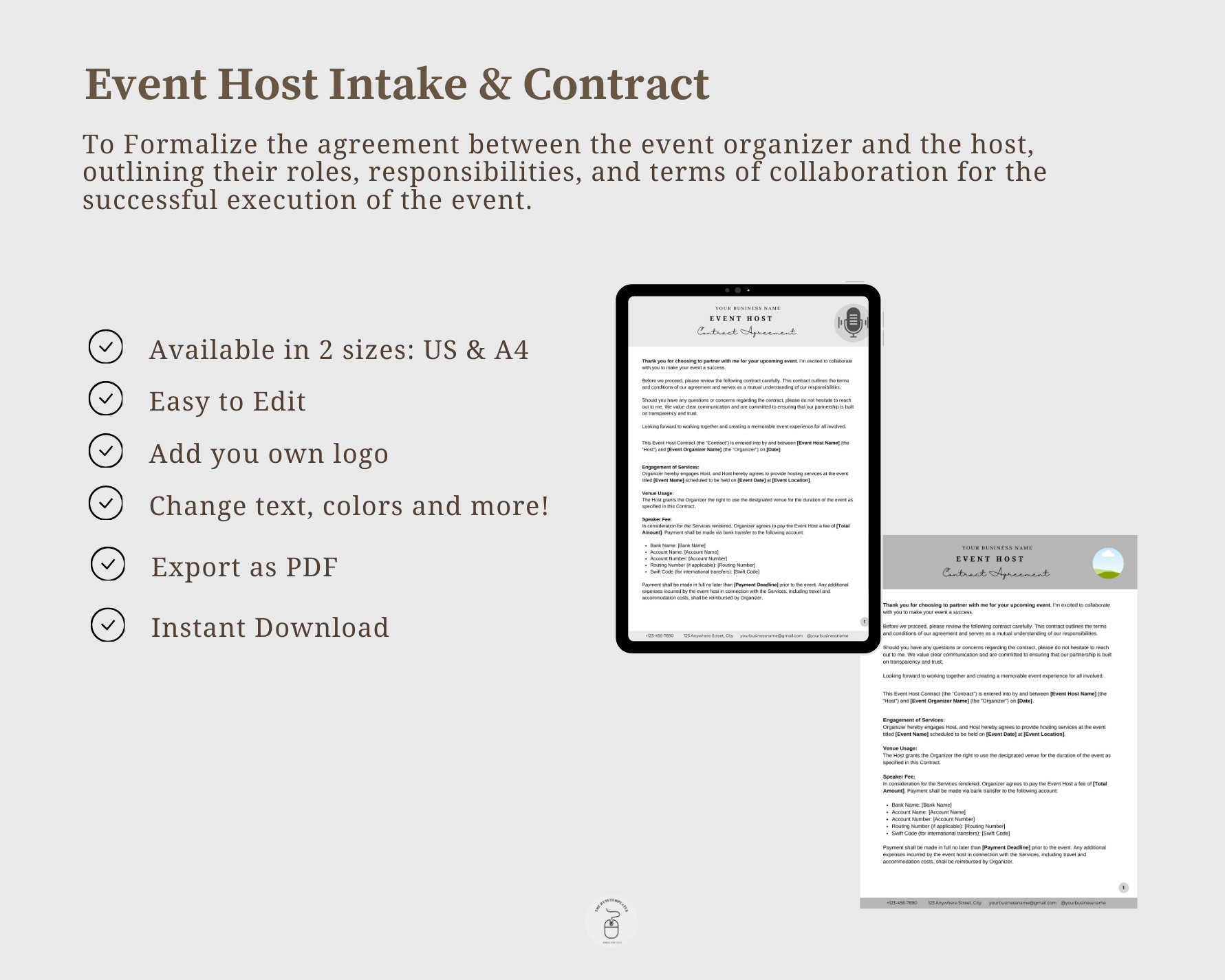 Event Host Contract, Event Speaker Contract Media Kit, Public Speaking ...
