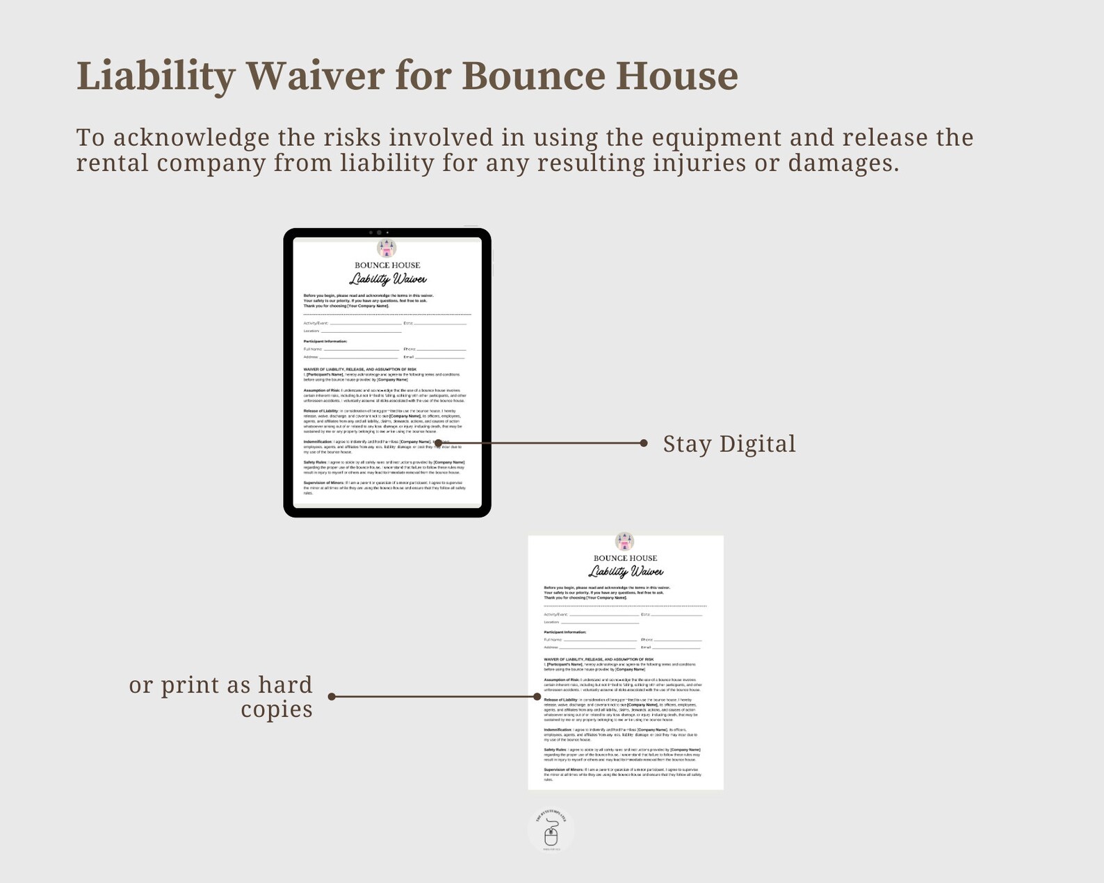 Liability Waiver Bounce House, Bounce House Rules Sign Signage ...