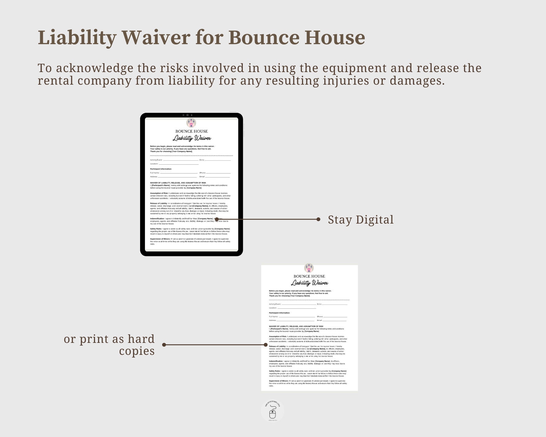 Liability Waiver Bounce House, Bounce House Rules Sign Signage ...