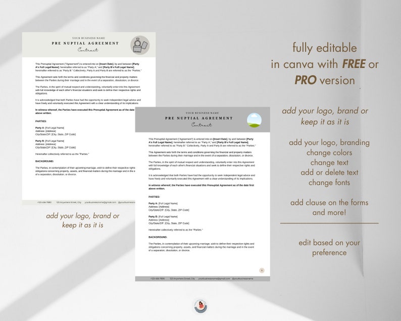 Prenup, Prenuptial Agreement Template, Antenuptial Agreement, Editable ...