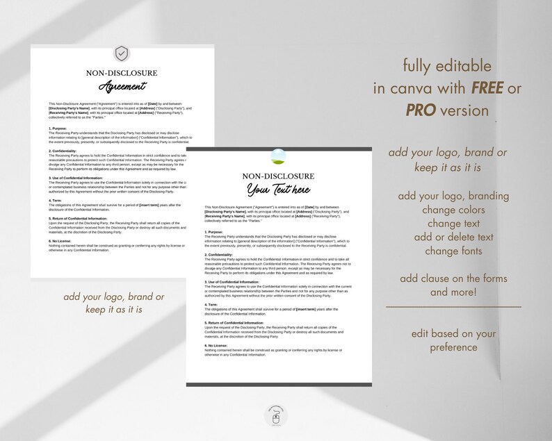 Non Disclosure Agreement General NDA Template, Social Media Non ...