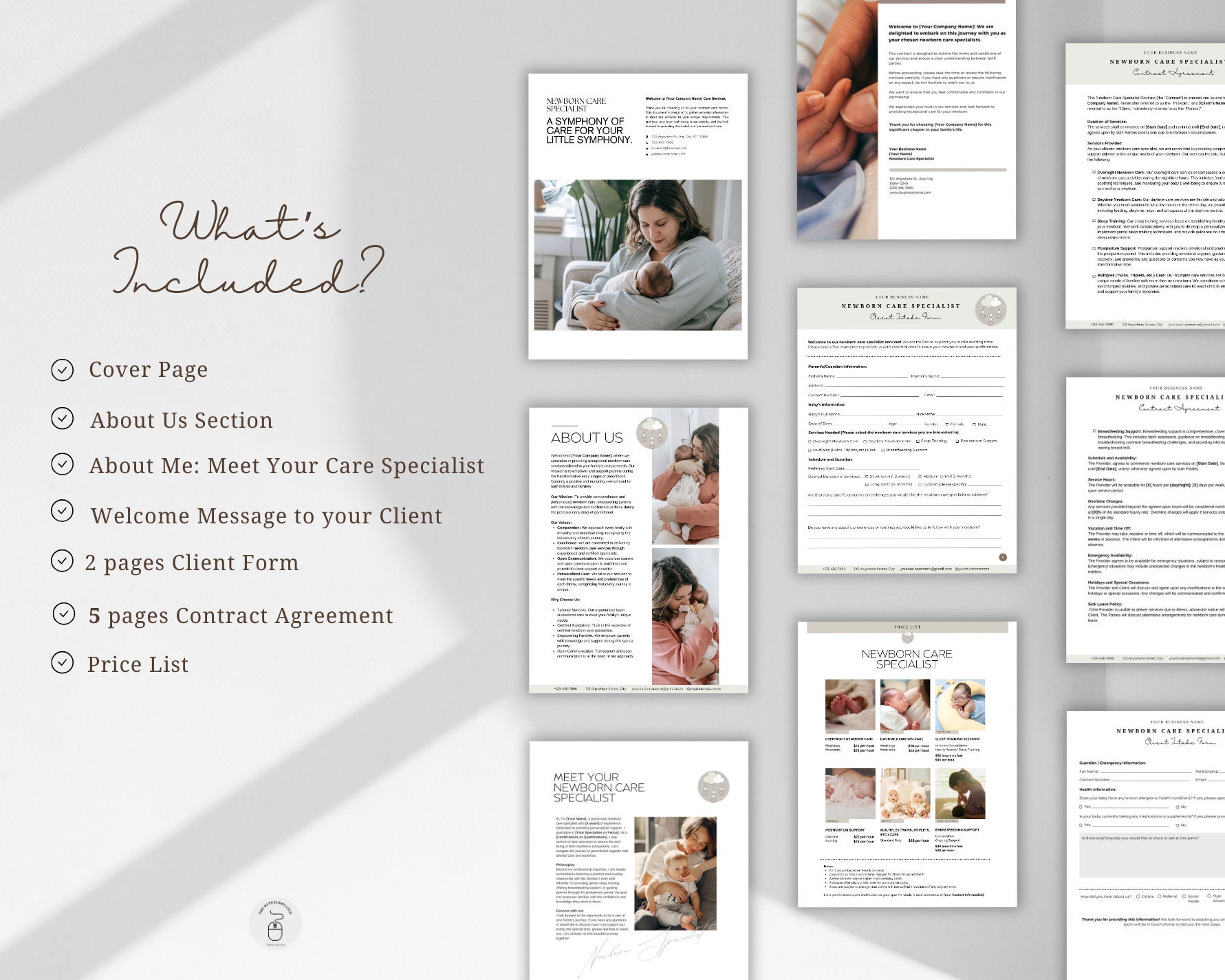 Newborn Care Specialist Contract, Postpartum Mother Baby Nurse Contract ...