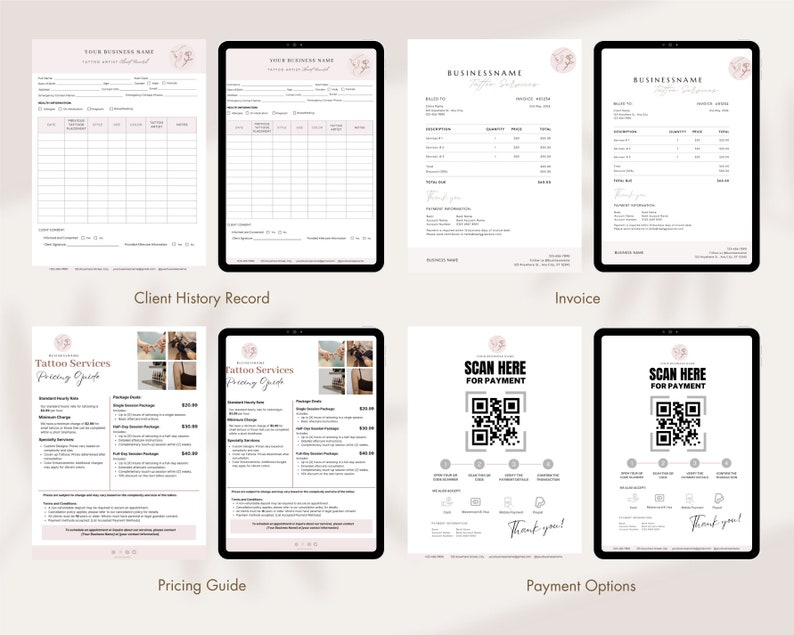 Tattoo Artist Forms Bundle, Tattoo Consent Form, Tattoo Intake Form ...