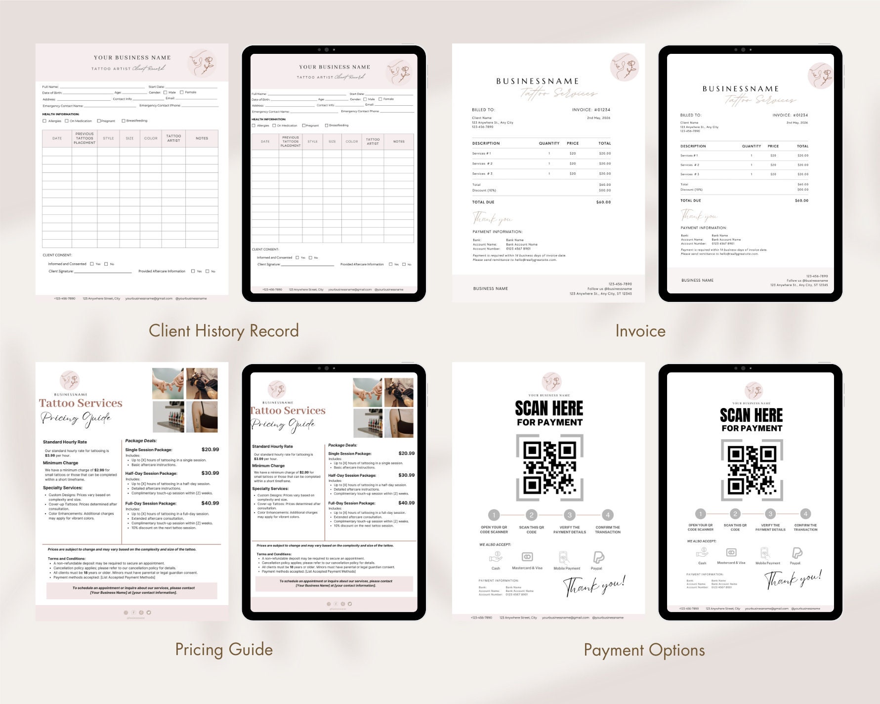 Tattoo Artist Forms Bundle, Tattoo Consent Form, Tattoo Intake Form ...
