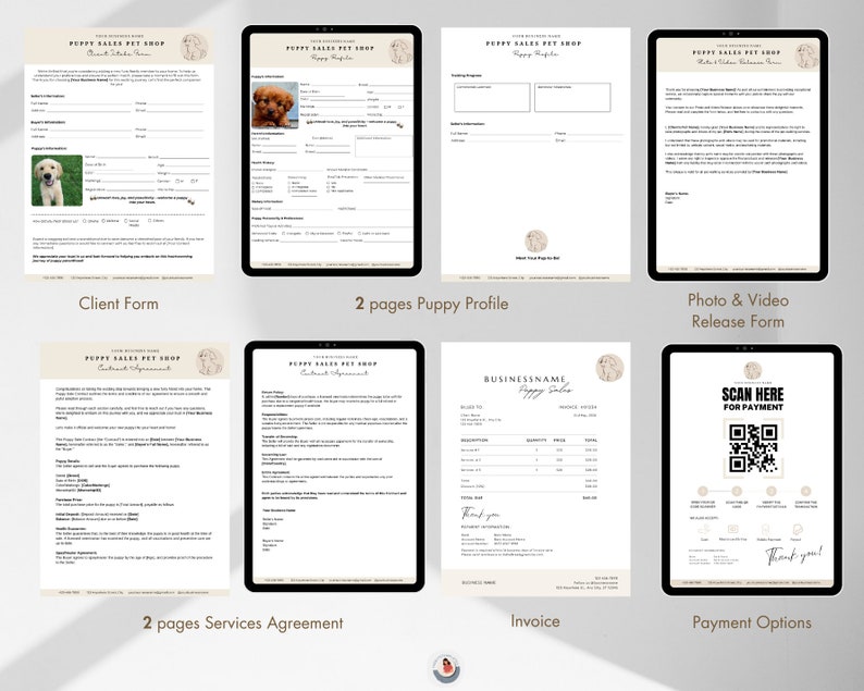 Printable Puppy Sales Contract, Puppy Deposit Contract, Puppy Sale ...