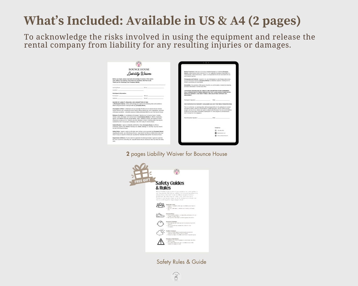 Liability Waiver Bounce House, Bounce House Rules Sign Signage ...