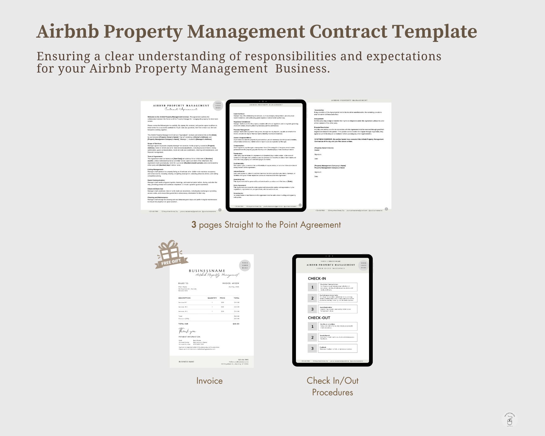 Airbnb Property Management Contract, Editable VRBO Short-term Rental ...