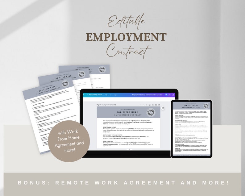Employment Contract, Employee Contract, Contract of Employment, Job ...