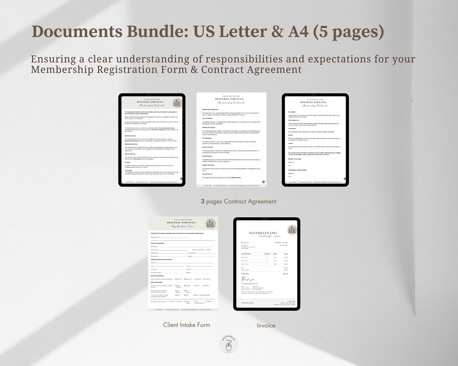 Membership Contract, New Client Template, Registration Form, New Client ...