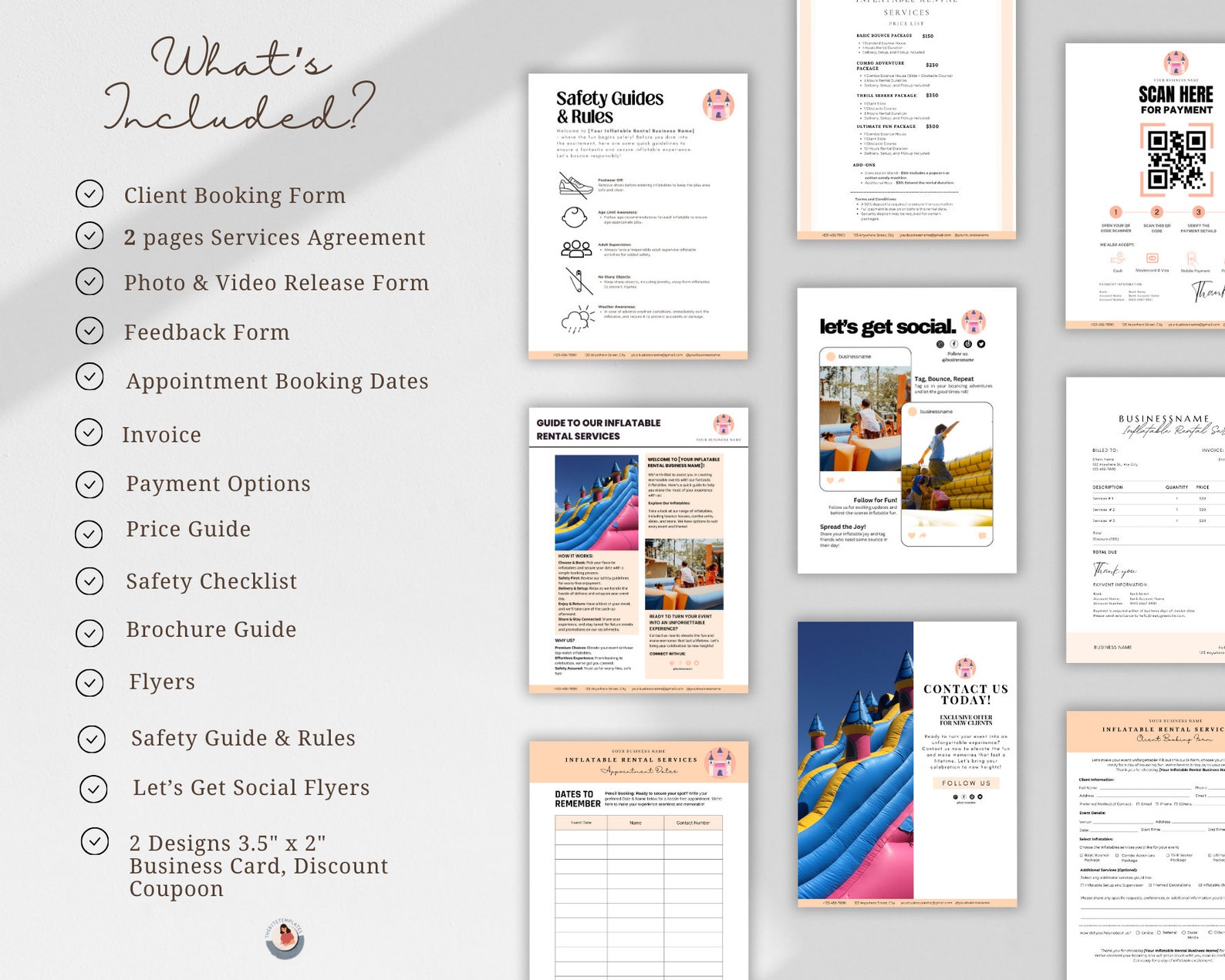 Inflatables Rental Agreement Template, Printable & Editable Inflatable ...